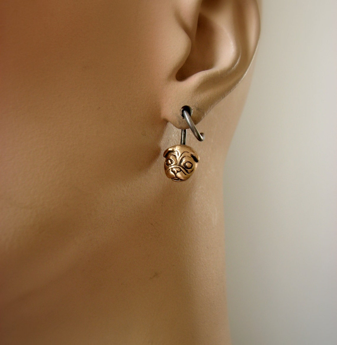 Pug Earrings Stretched Piercings Ear Gauges 14 Gauge 12 Gauge - Etsy