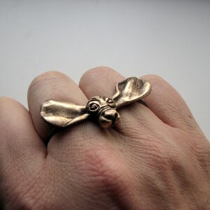 Basset Dog Two Finger Ring - Etsy