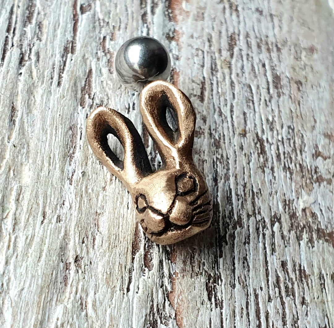 Bunny Rabbit Belly Button Jewelry, Titanium or Surgical Steel Bar - Etsy