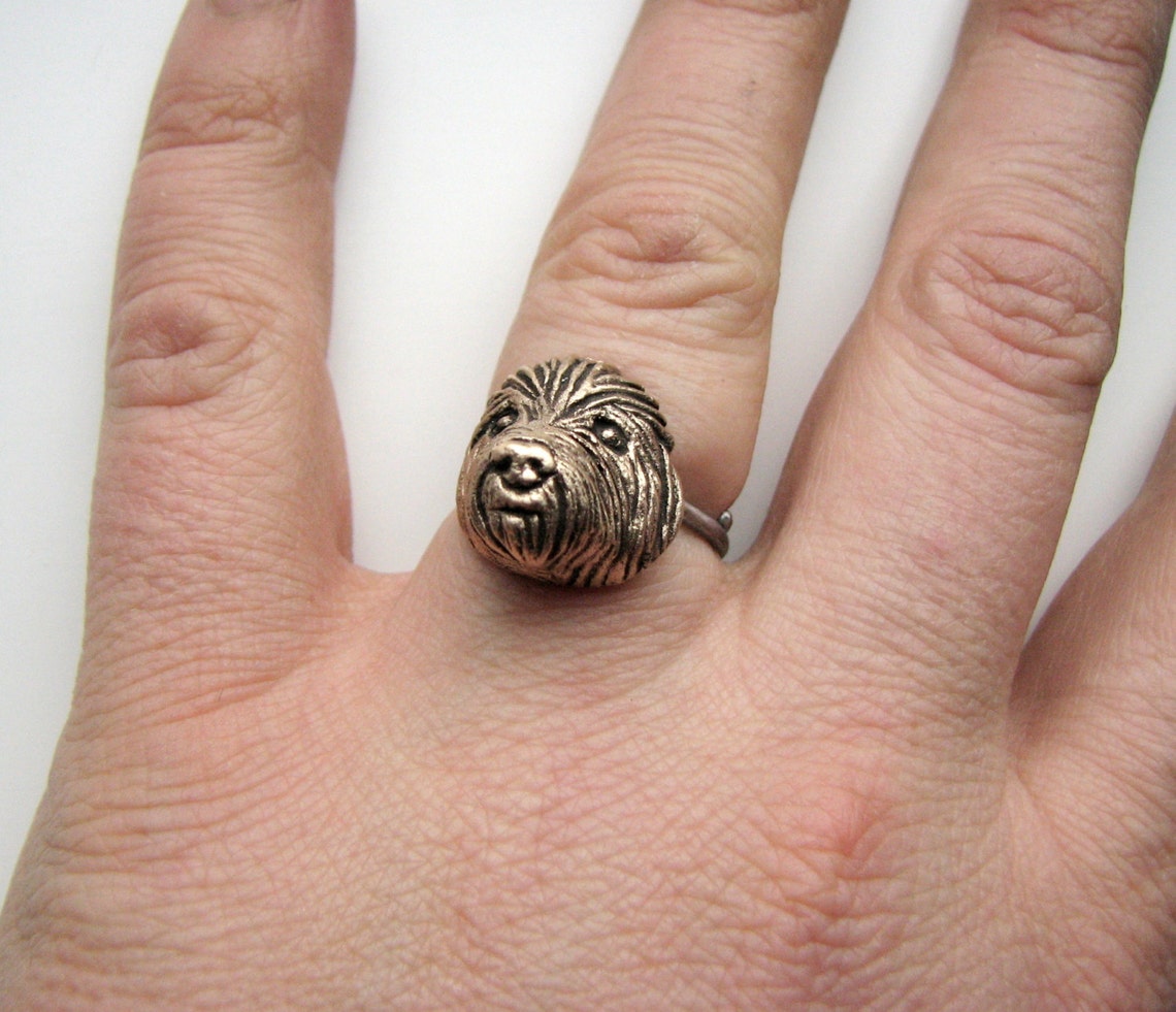 Labradoodle Dog Head Ring - Etsy