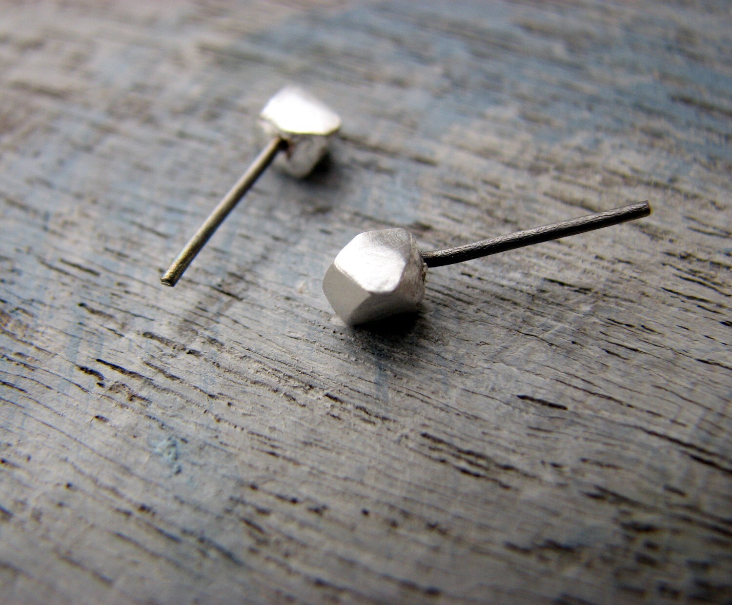 Facets Small Titanium Post Earrings | Etsy