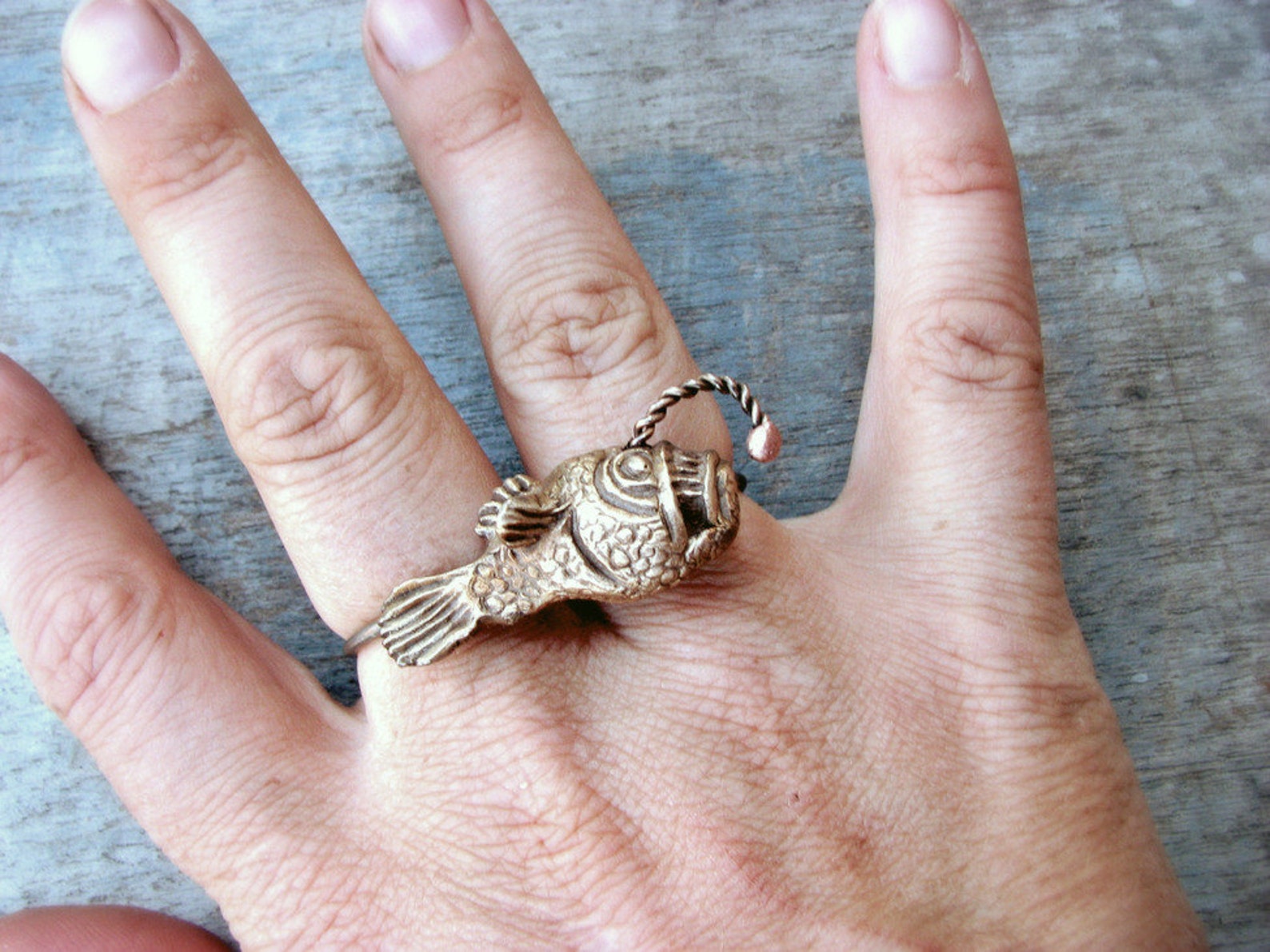 Angler Fish Knuckle Duster Ring | Etsy