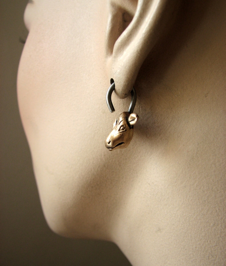 Cow Earrings for Stretched Piercings 14 Gauge 12 Gauge | Etsy