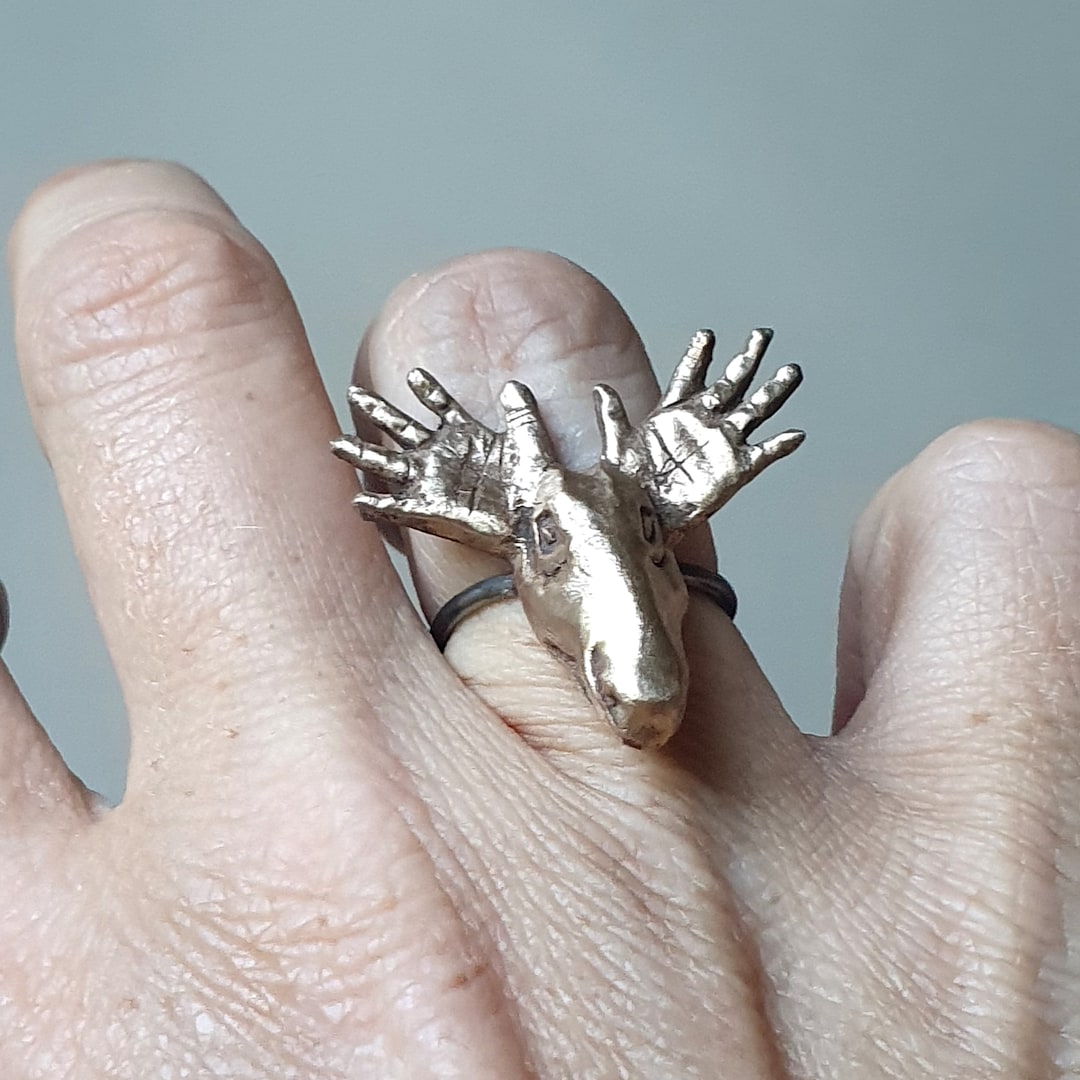 Moose Head Ring Surreal - Etsy