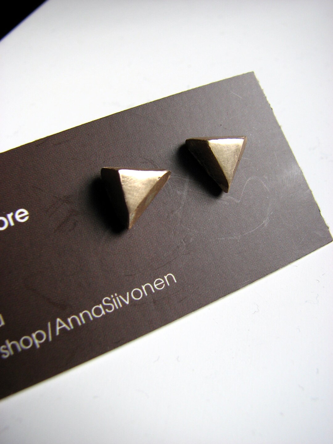 Triangle Facets Bronze Titanium Posts - Etsy