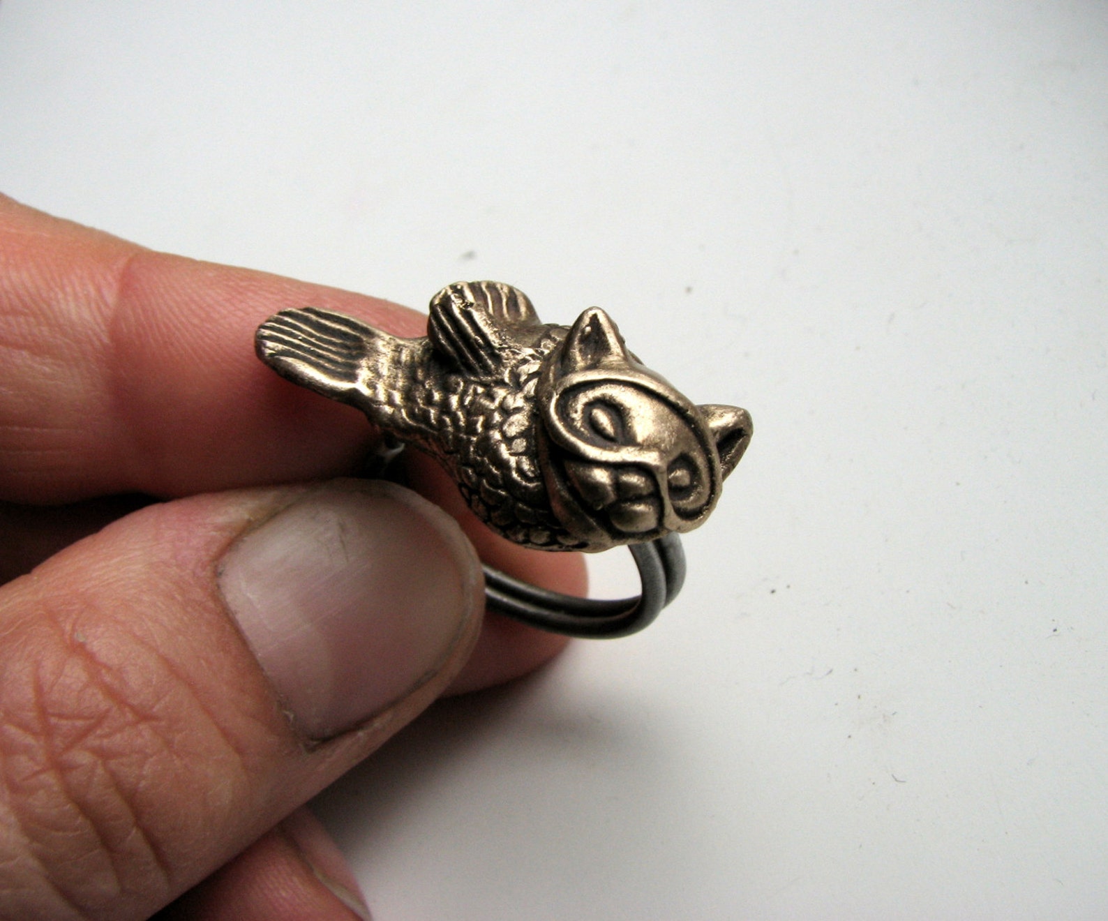 Catfish Ring Bronze and Stainless Steel | Etsy