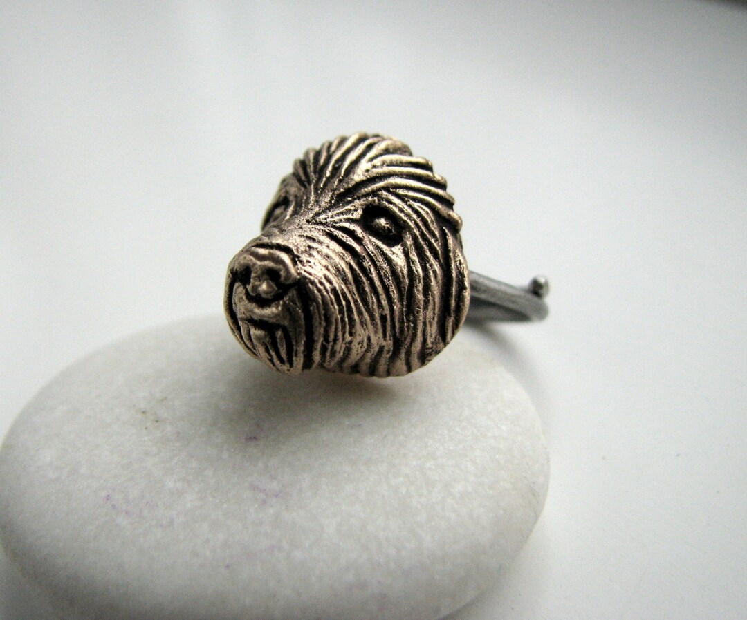 Labradoodle Dog Head Ring - Etsy