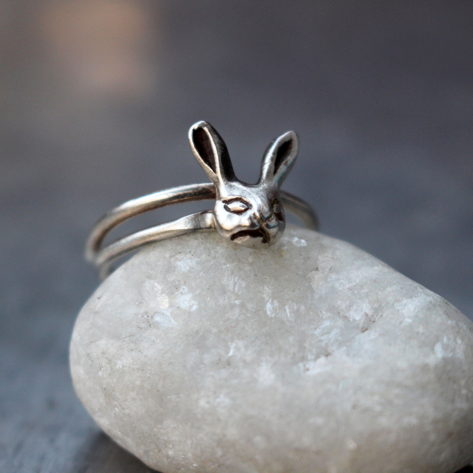 Sterling Silver Bunny Rabbit Ring - Etsy