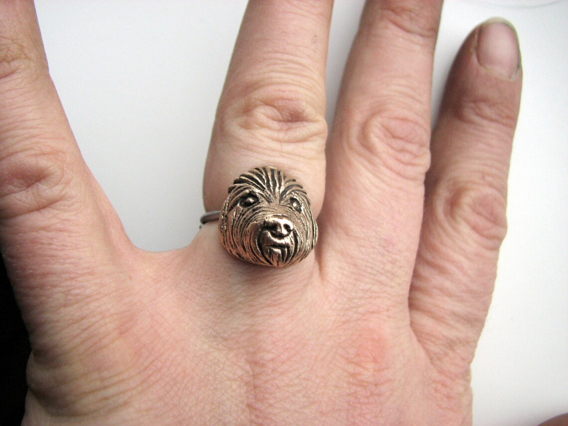 Labradoodle Dog Head Ring - Etsy