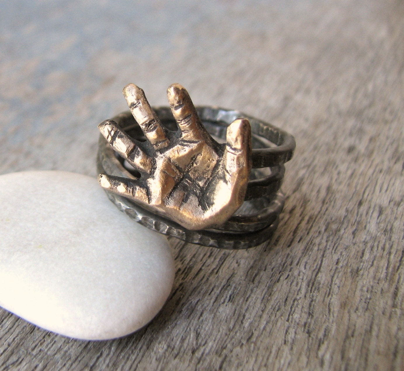 Unique Mens Ring Hand Sculpture - Etsy