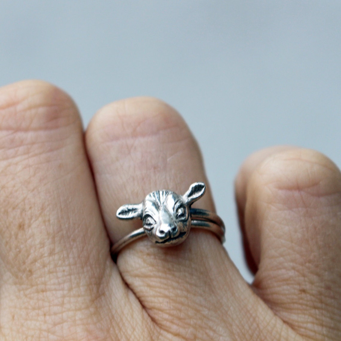 Sterling Silver Cow Ring - Etsy