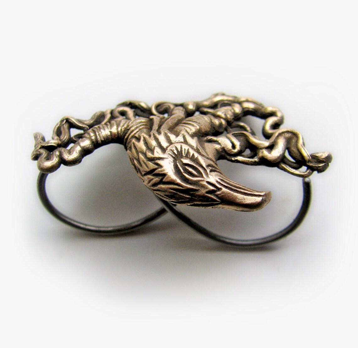 The Crow Two Finger Ring - Etsy