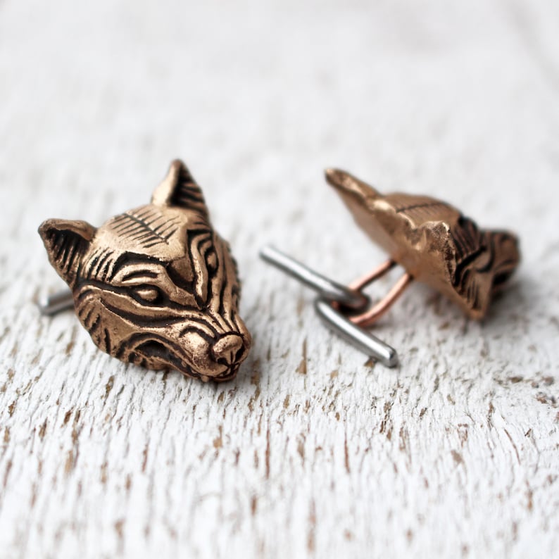 Wolf Head Cuff Links - Etsy