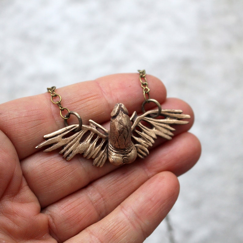 Winged Phallus Pendant Fascinus Good Luck Charm Penis | Etsy