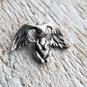 Silver Bunny Pendant Angel Wings - Etsy