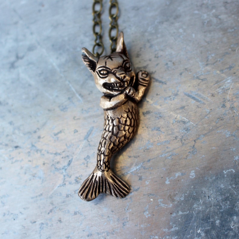 Mermaid Wild Cat Pendant - Etsy