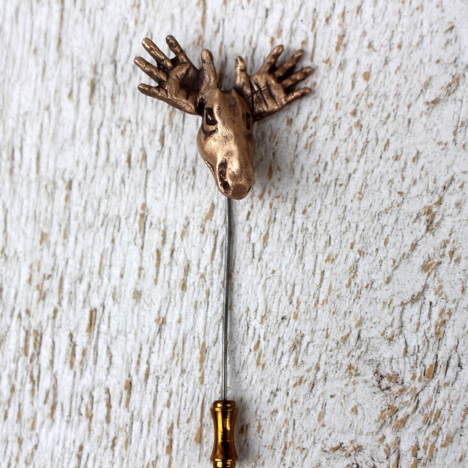 Surreal Moose Head Lapel Stick Pin - Etsy
