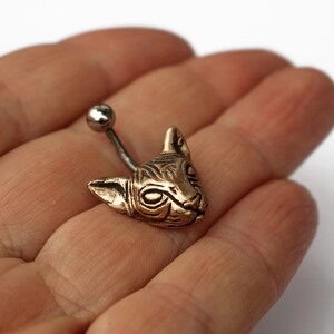 Sphynx Cat Belly Ring Piercing, Titanium or Surgical Steel Bar - Etsy