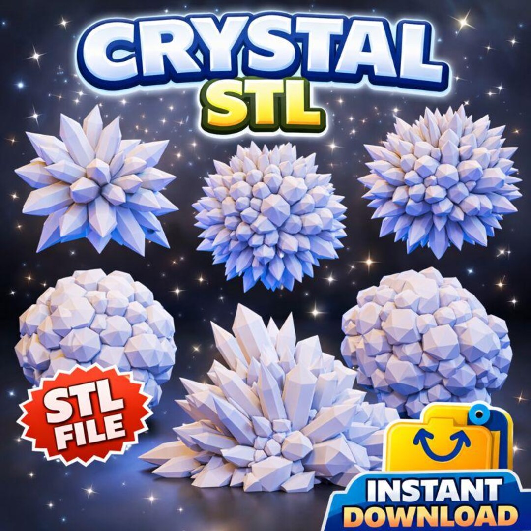 Crystal STL Mega Pack | 3D Print Crystal Models Bundle | High Detail ...