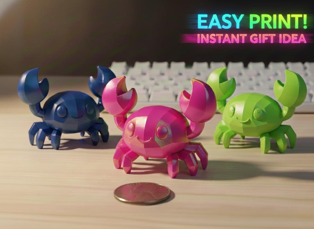 Low Poly Mini Crab STL File | 3D Print Desk Pet (digital Download) - Etsy