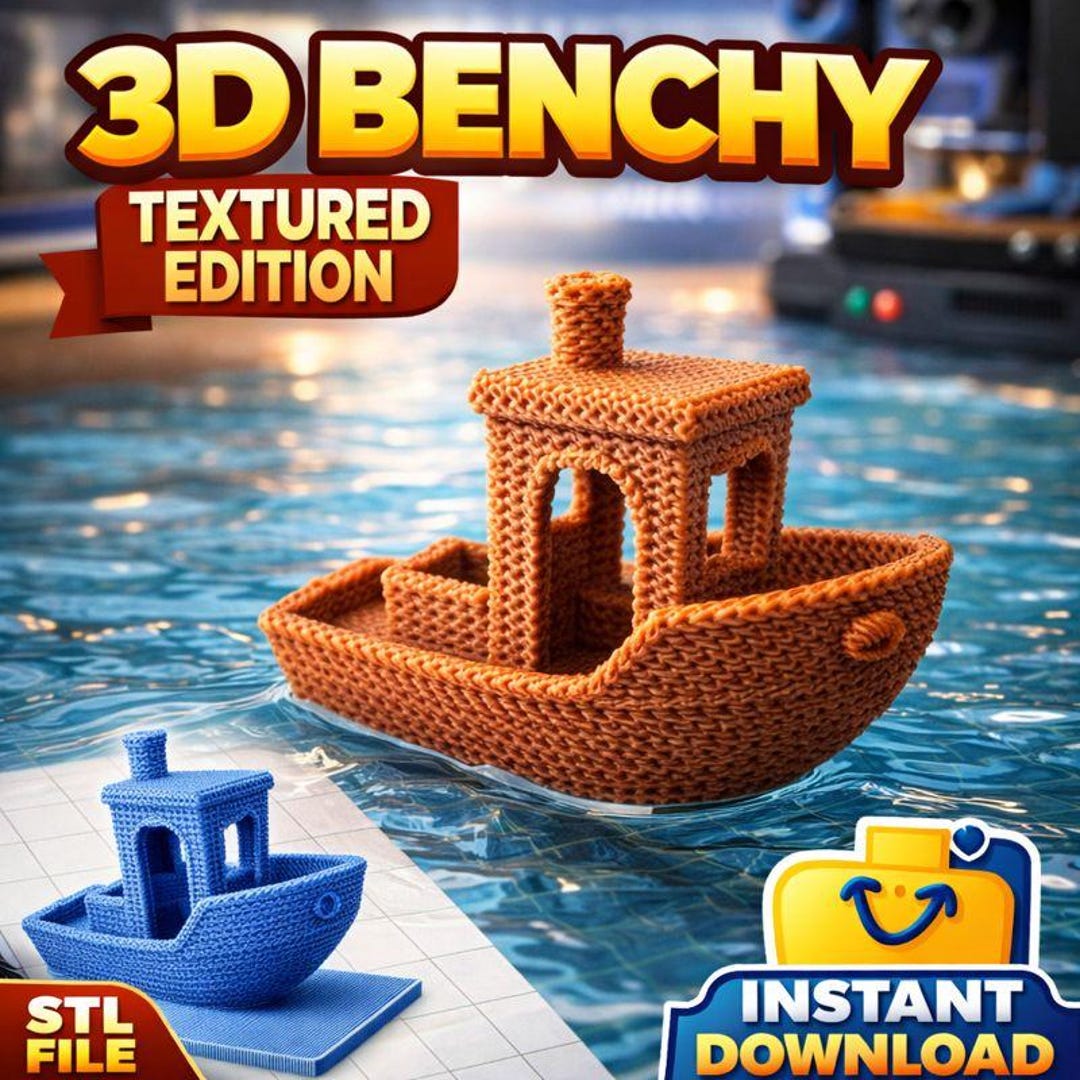 Knitted Benchy STL | Woven Texture 3D Print File | Textured Calibration ...