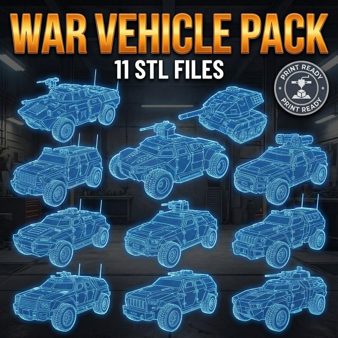 War Vehicle STL Pack | 11 Sci-fi Tank & APC Miniatures (digital ...
