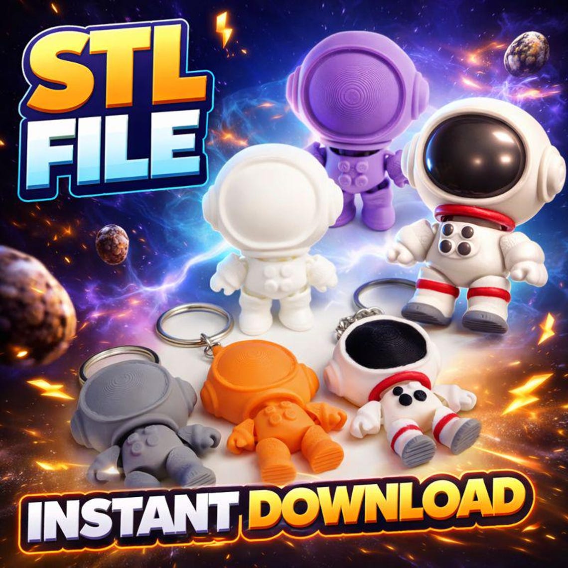 Articulated Astronaut STL • Retro Flexi Spaceman 3D Print Model ...