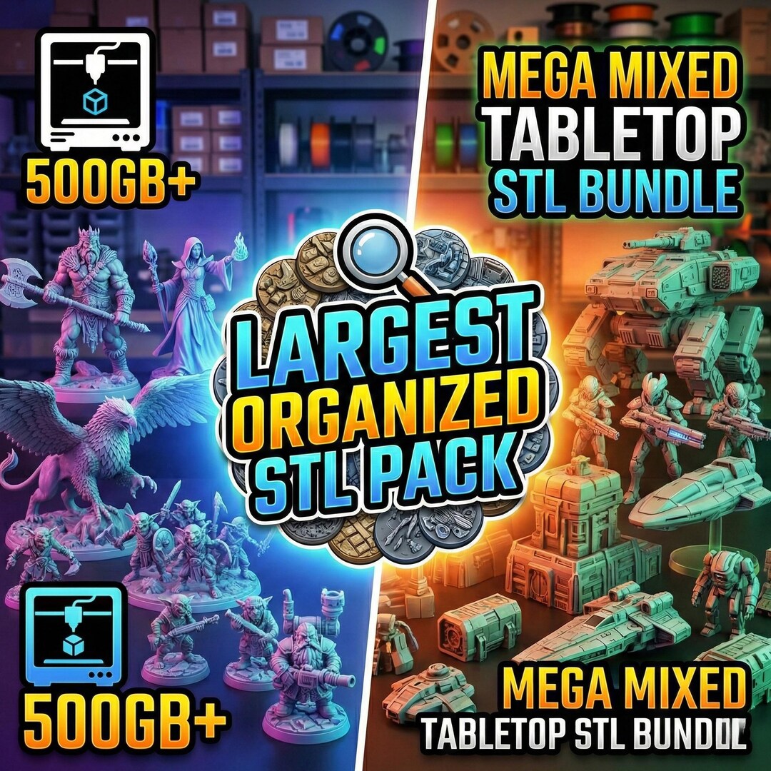 500GB+ Mega STL Bundle | Tabletop Miniatures & Terrain (digital ...