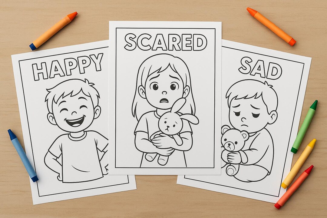 Printable Kids Emotions Coloring Pages – 20 Emotion Posters – Feelings ...