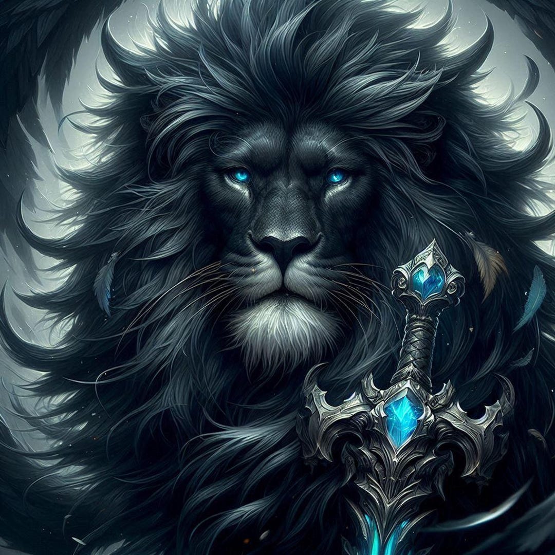 Majestic Shadowmane Lion AI Art Print | Digital Download | Fantasy ...