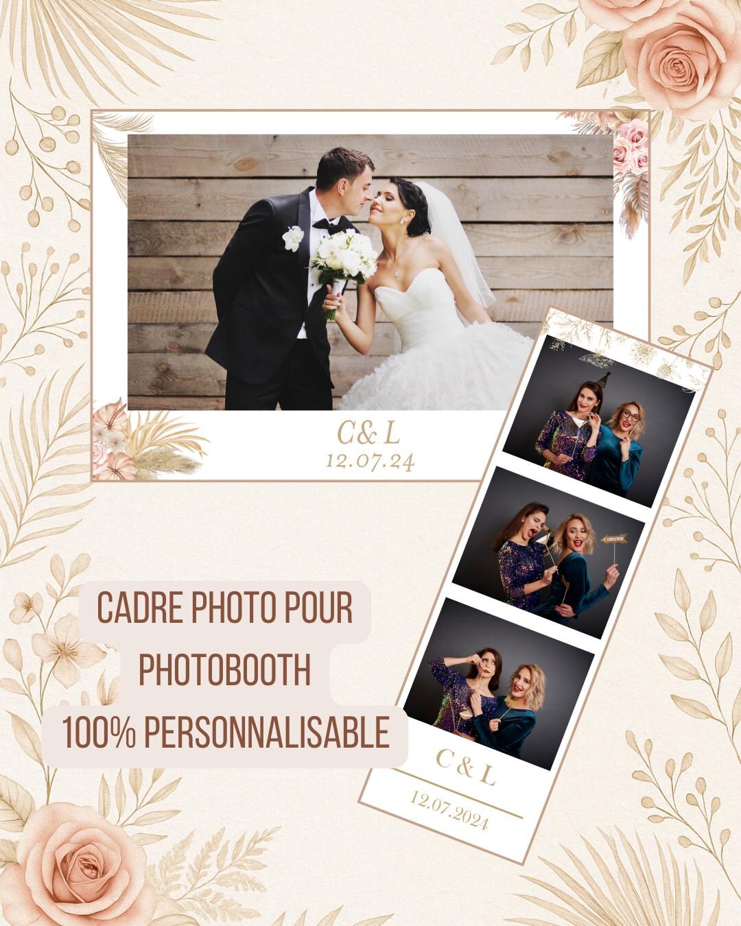 Personalized Digital Photobooth Frame – Single File – Wedding, Birthday ...