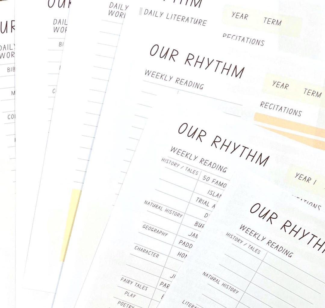 Simple, All-in-one Daily/weekly/term Homeschool Planning/rhythm Sheets ...