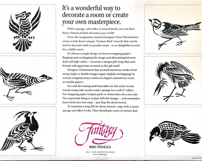 Cute Bird Stencil, Model Template Design Print, Digital Download Clipart Graphic for DYI Craft ...