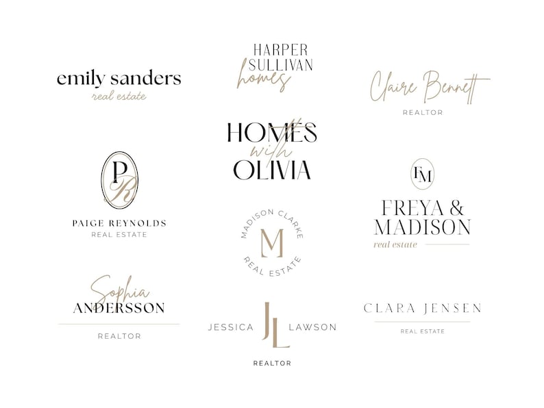 Elegant Realtor Logo Templates - 10 Piece Modern Real Estate Branding ...