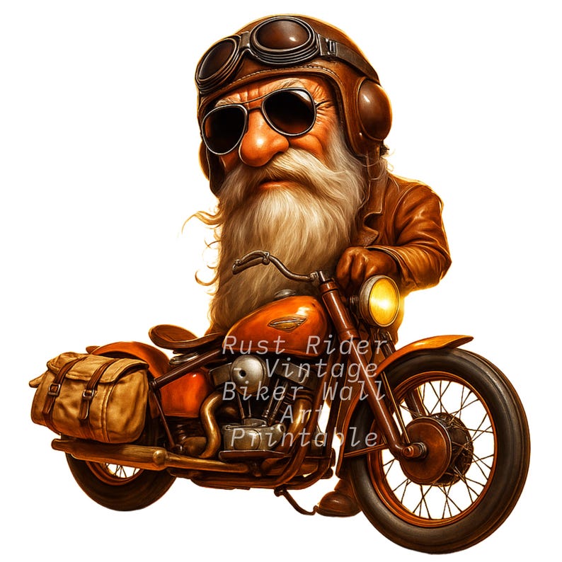 Rust Rider - Vintage Biker Wall Art Printable - Etsy