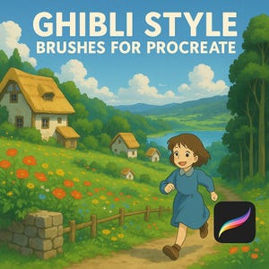 Ghibli Style Brushes for Procreate, Ghibli Nature Anime Brush Set ...