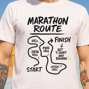 Funny Marathon Route T-shirt - Gift for Runners & Marathoners ...