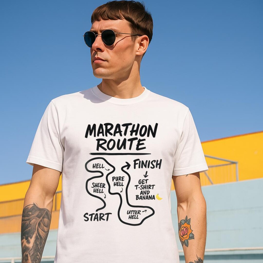 Funny Marathon Route T-shirt - Gift for Runners & Marathoners ...