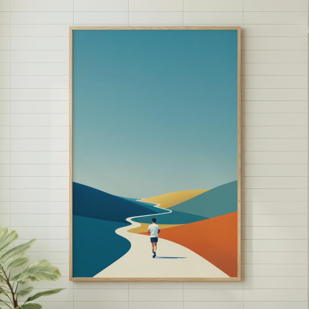 Minimalist Running Wall Art Print - Etsy
