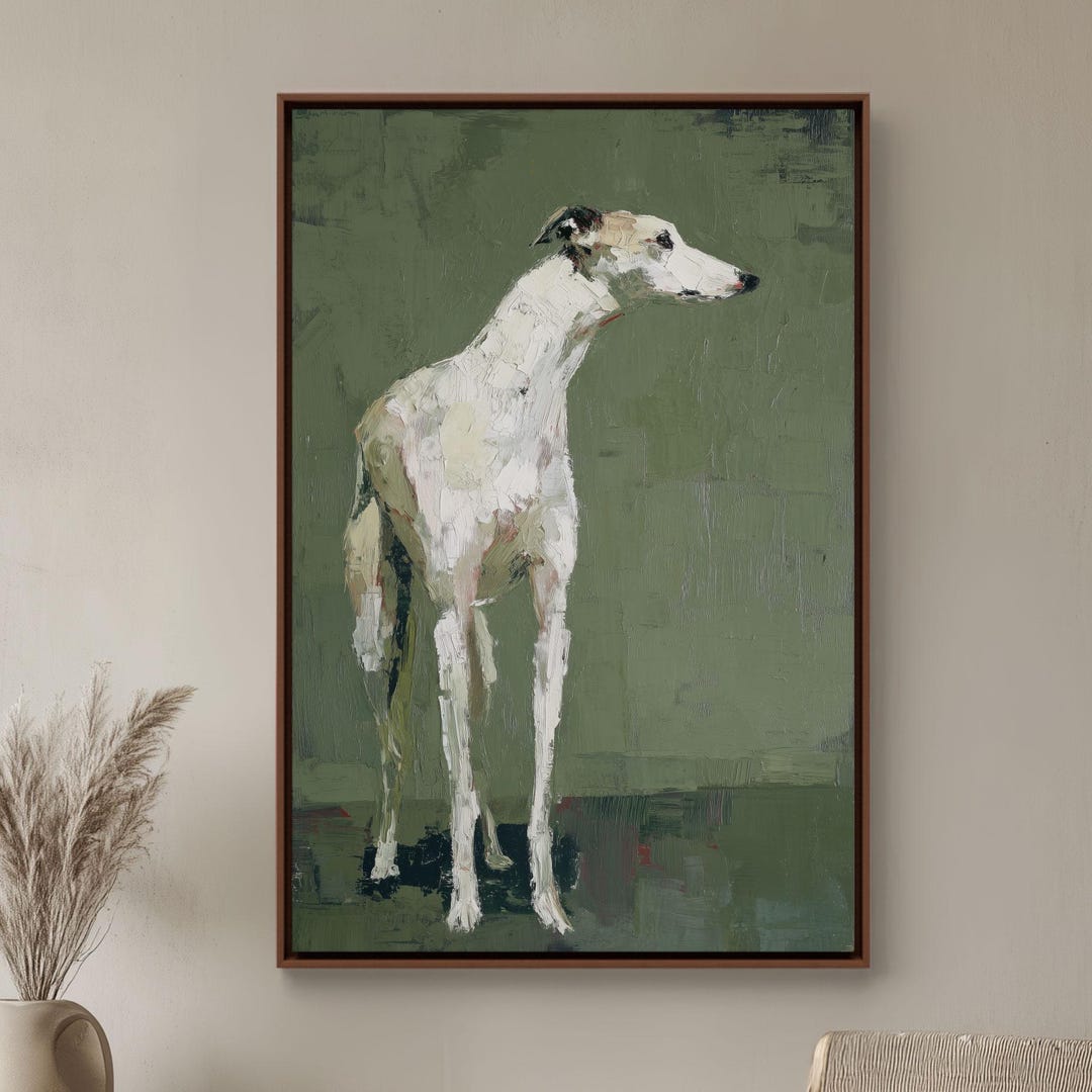 Modern Italian Greyhound Canvas Painting: Heavy Texture Animal Art - Etsy