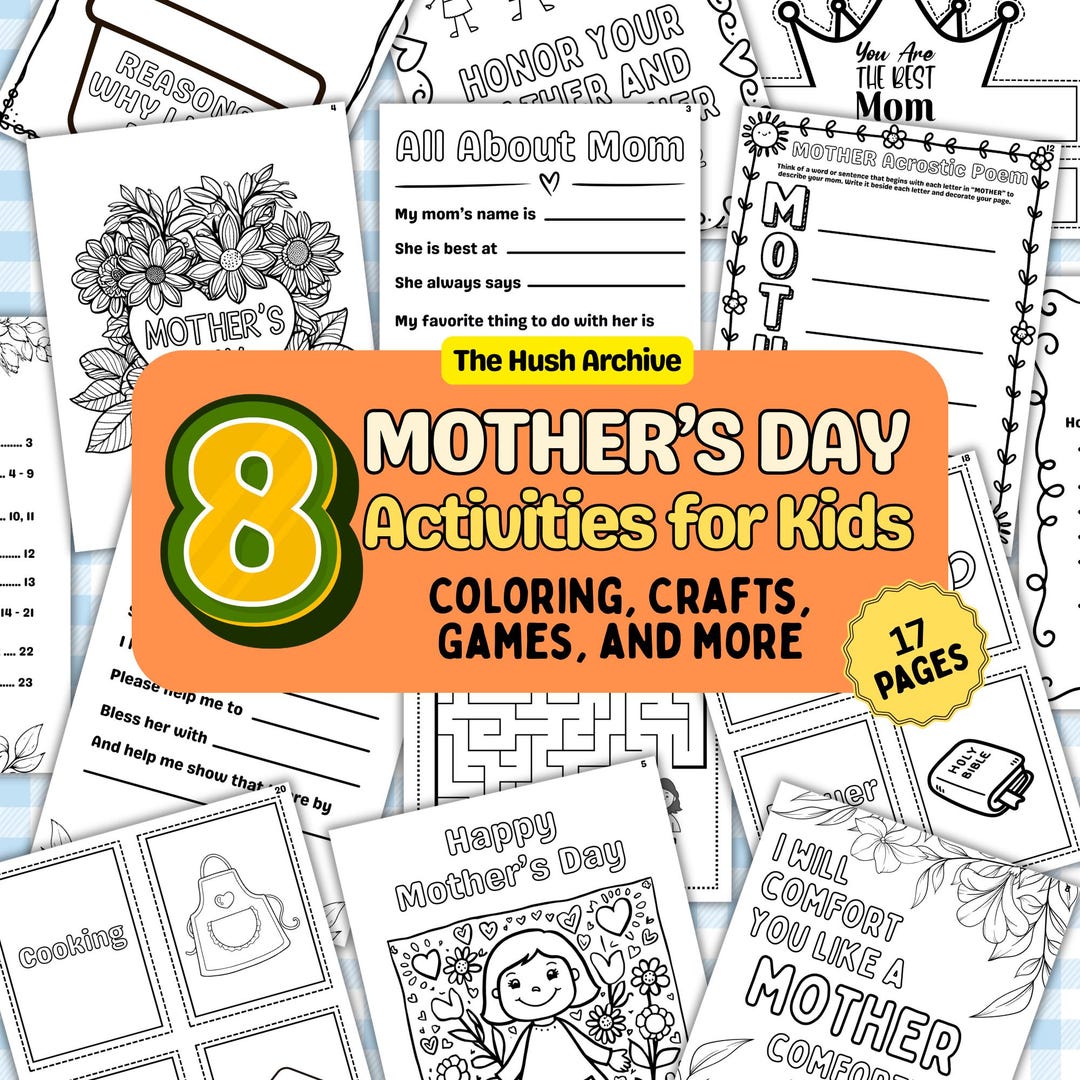 Mother’s Day Christian Printable Bundle for Kids – Coloring, Crafts ...