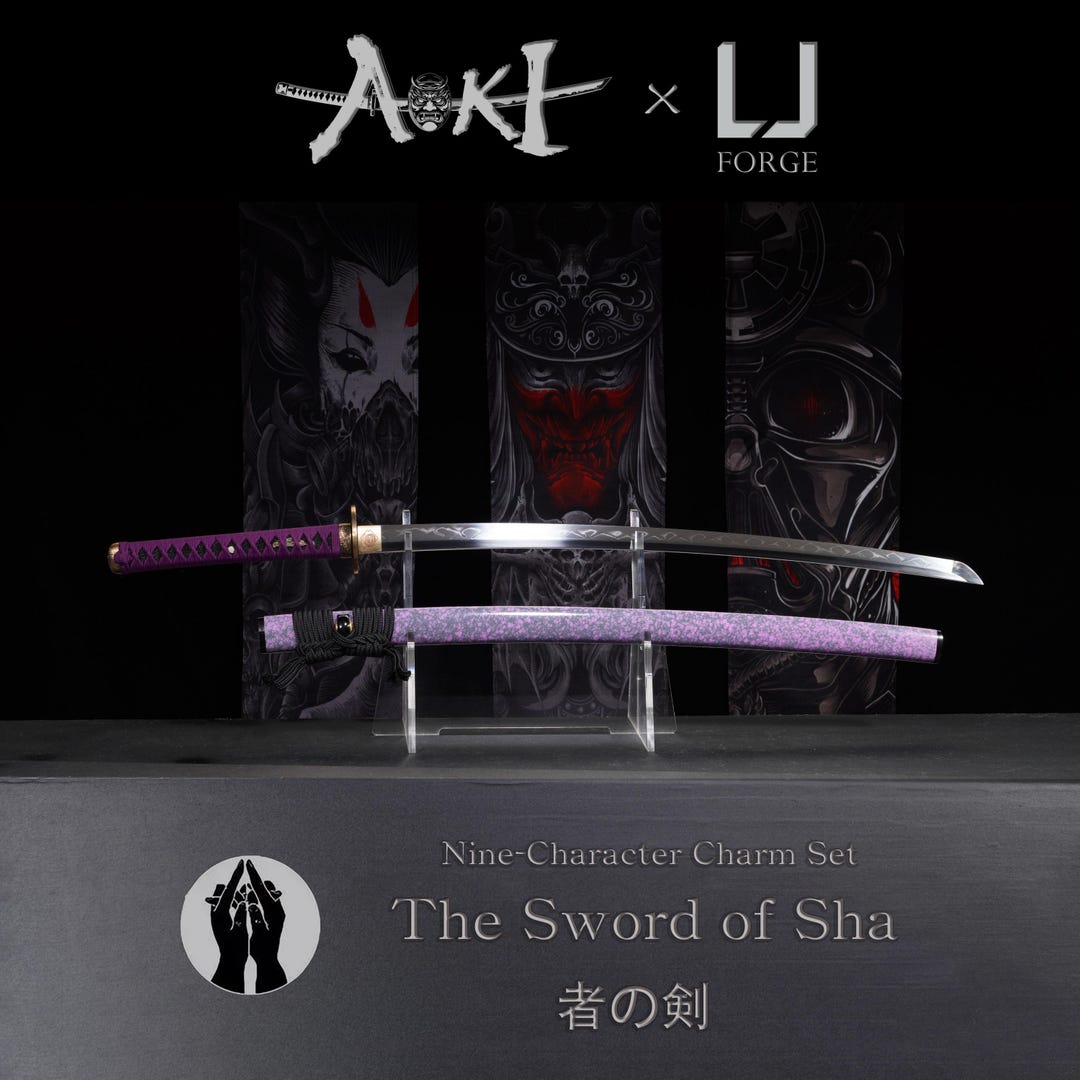 The Sword of Sha(者の剣), Nine-character Charm Set, Japanese Katana ...