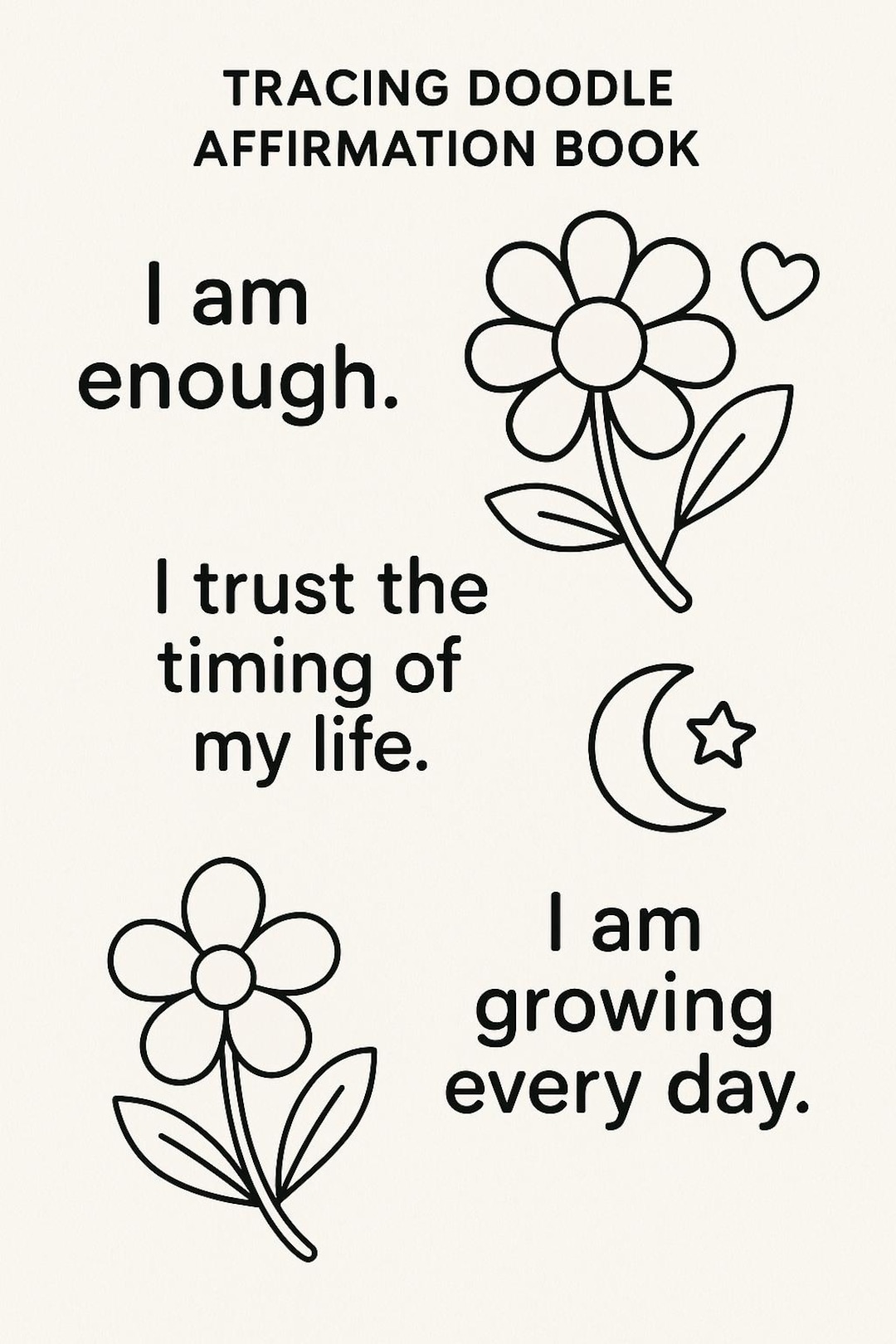 Bloom & Believe: A Tracing Doodle Affirmation Page - Etsy