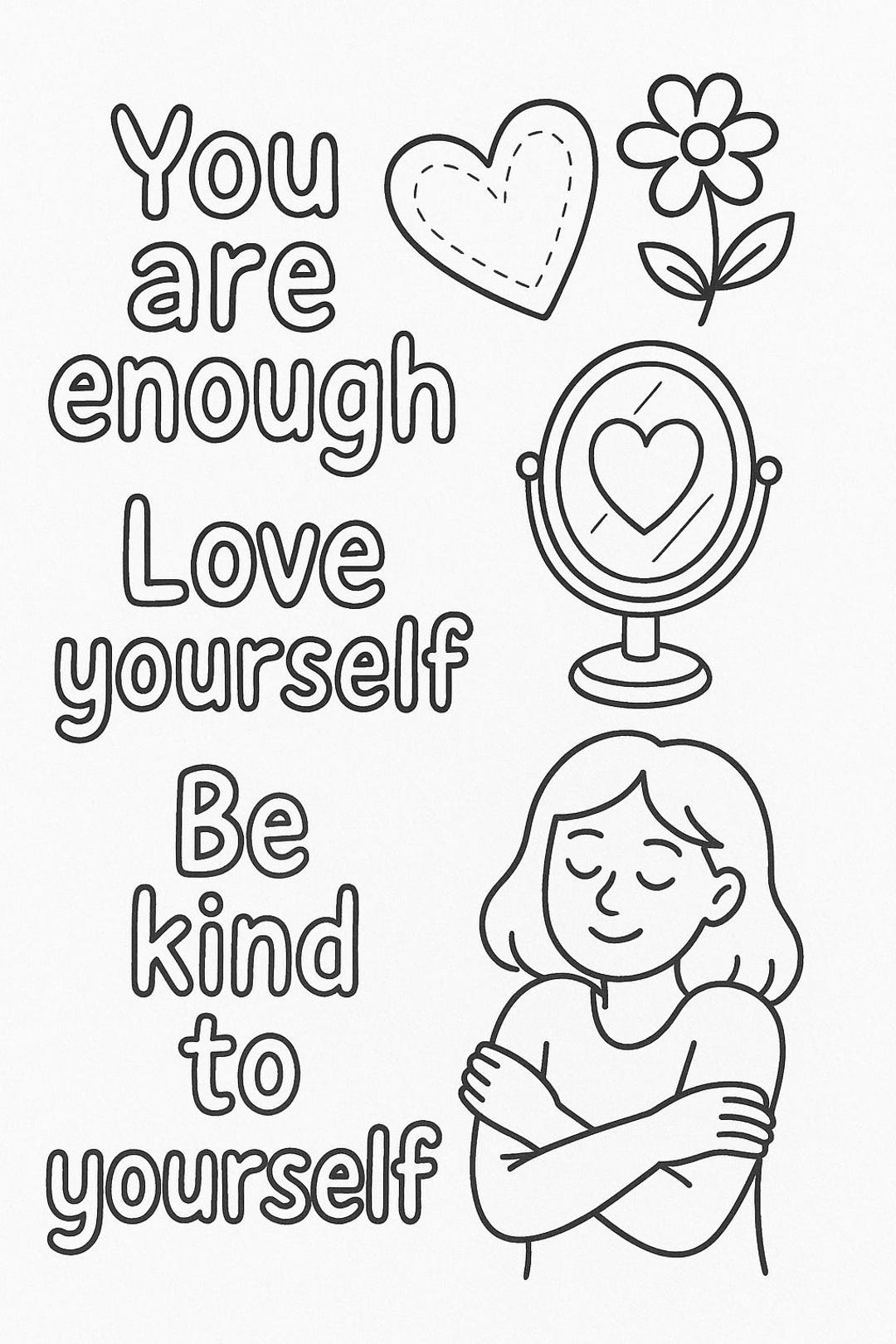 Be Kind to Yourself Doodle Art - Etsy