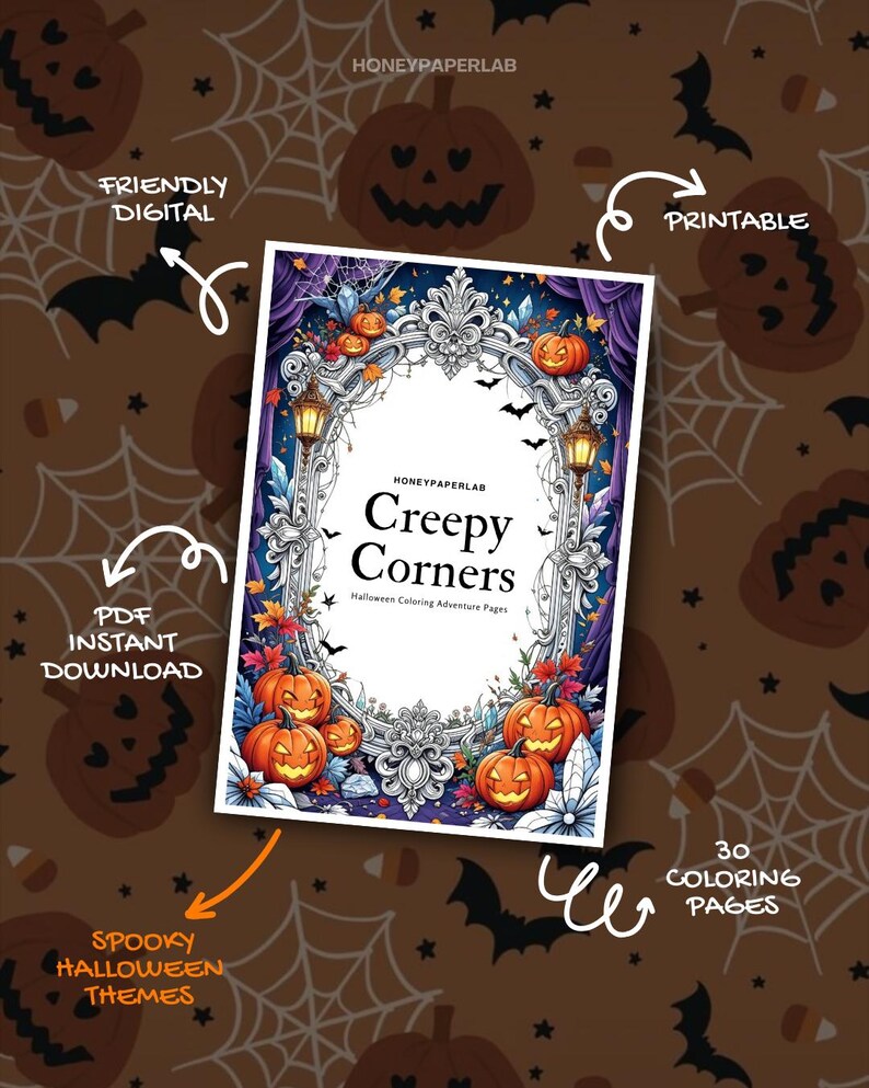 Creepy Corners: Halloween Coloring for Adults – Spooky & Detailed ...