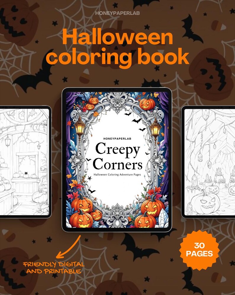 Creepy Corners: Halloween Coloring for Adults – Spooky & Detailed ...