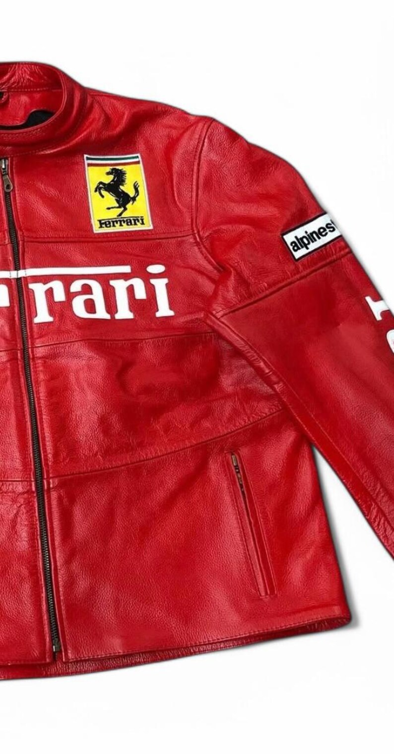 Ferrari Red Leather Jacket - Etsy
