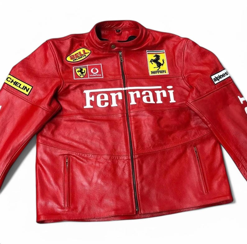 Ferrari Red Leather Jacket - Etsy