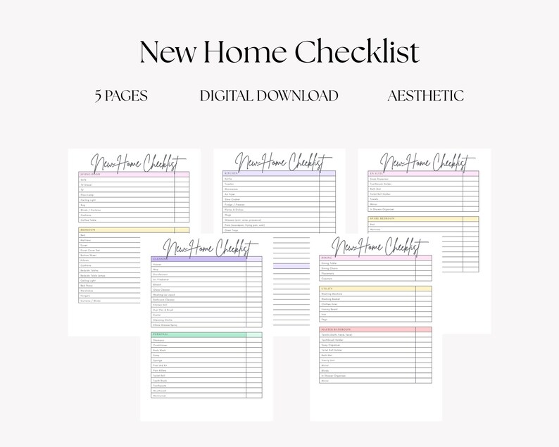 New Home Checklist / First Home Checklist / Moving Checklist - Etsy