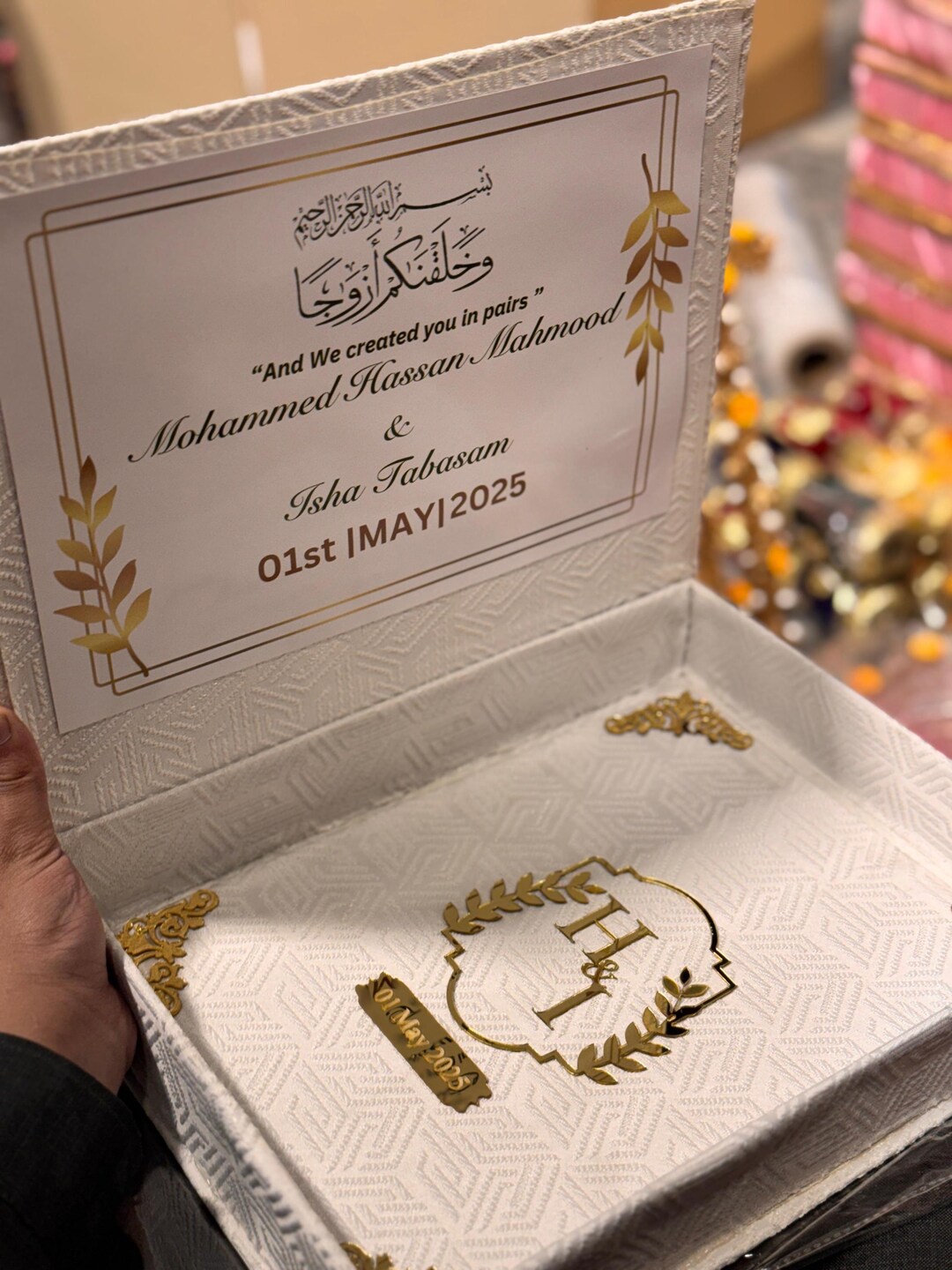 Custom Nikah Booklet: Arabic Calligraphy, Gold Accents, Wedding ...